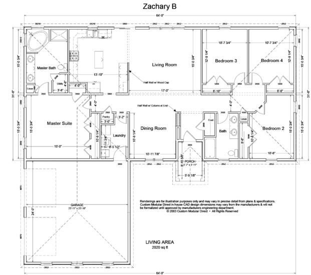 Zachary B with garage - Ranchers - Custom Modular Direct